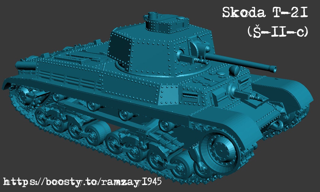 Ww2 Tank Skoda T21 15mm & 1:72 Scale - Etsy