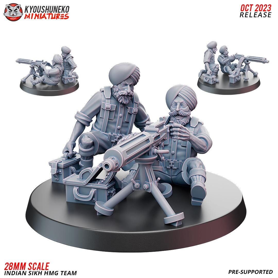 Ww2 India Sikh HMG Team 1.72 28mm 32mm - Etsy