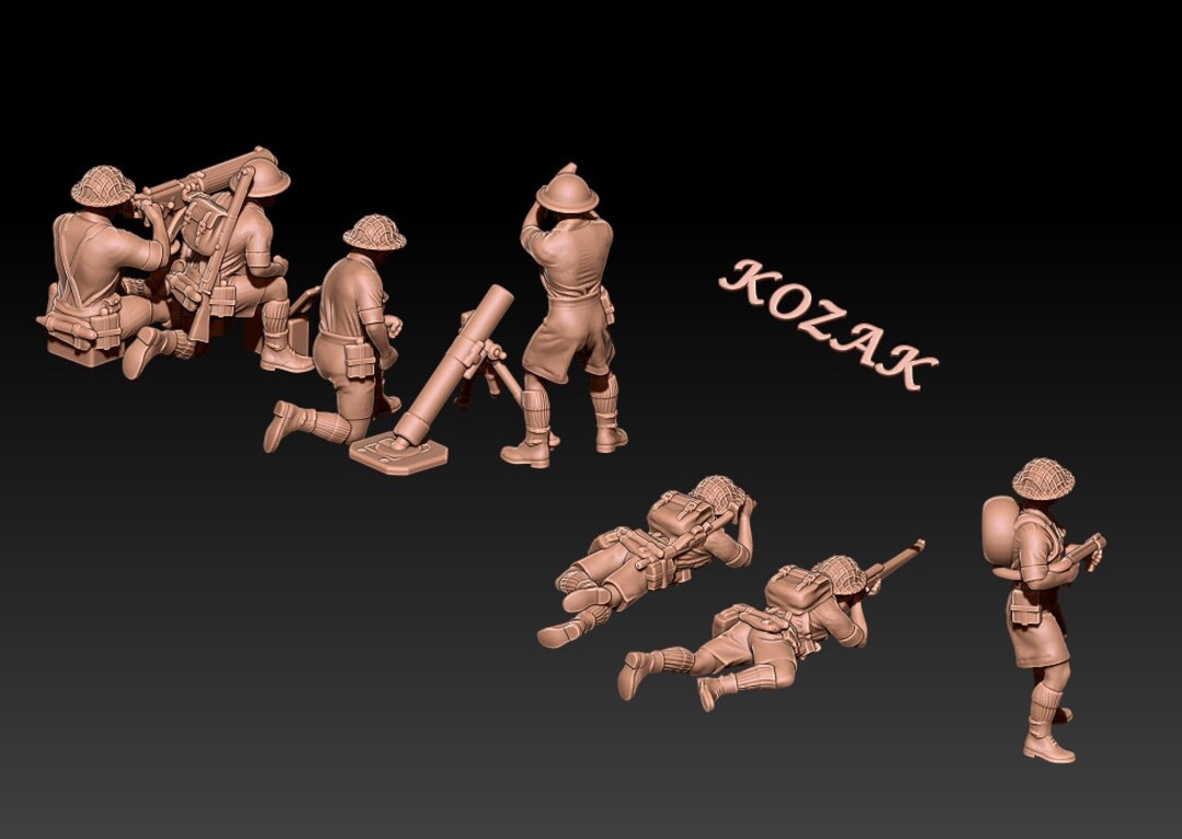 WW2 British Africa Heavy Support Team 1:72 & 28mm - Etsy