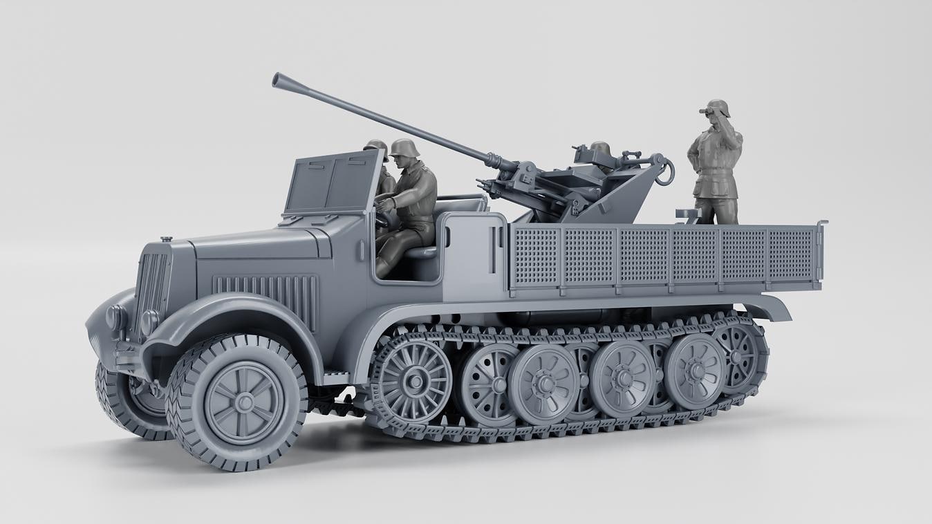Ww2 German Half-track Sd.kfz.6.2 - 3.7cm Flak 36 Auf 5t Zugkraftwagen ...
