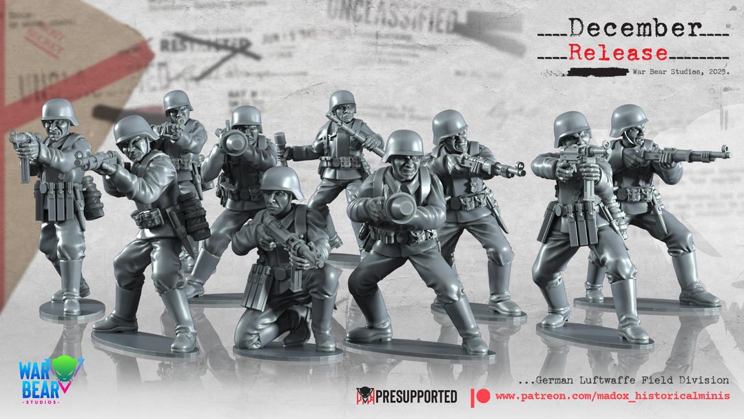 WW2 German Field Infantery 10 Models 1:72 & 28mm - Etsy