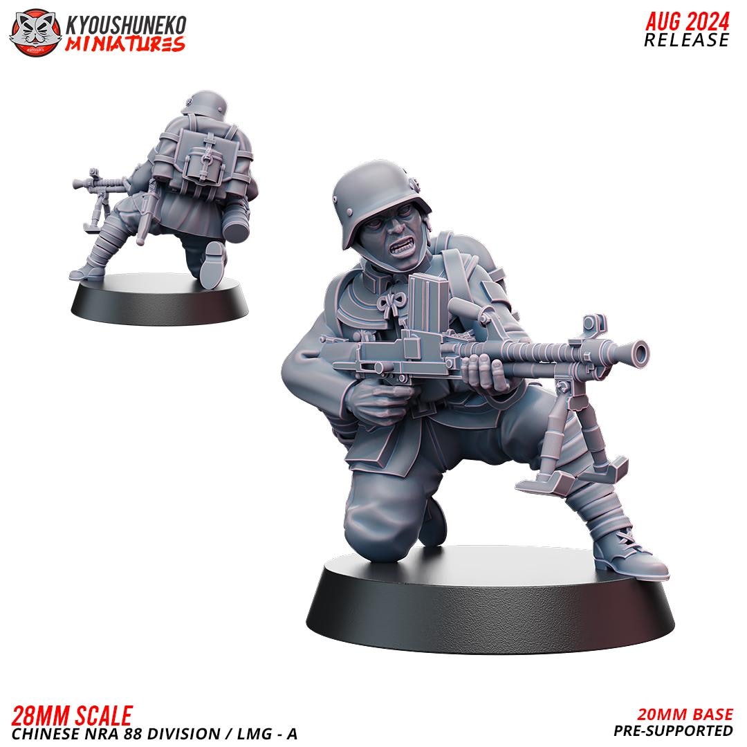 Ww2 China NRA Soldiers With German Armor With LMG 1.72 28mm 32mm - Etsy