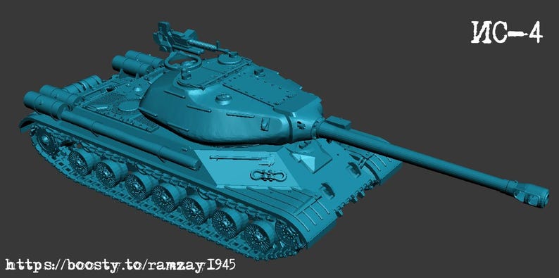 Ww2 Tank IS-4 15mm 1:72 1.48 1.35 Scale - Etsy