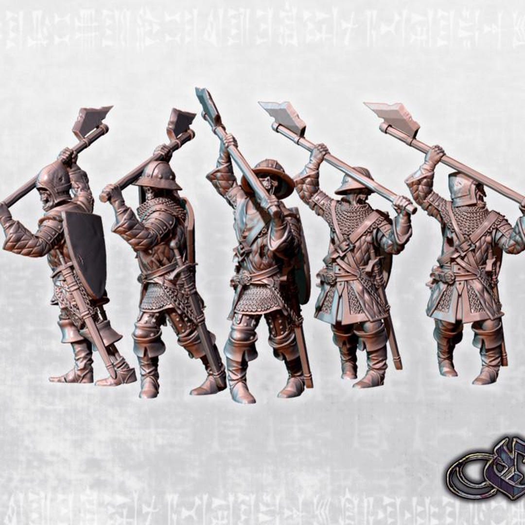 Medievel Revived Undead With Halberds 1.72 28mm 32mm - Etsy