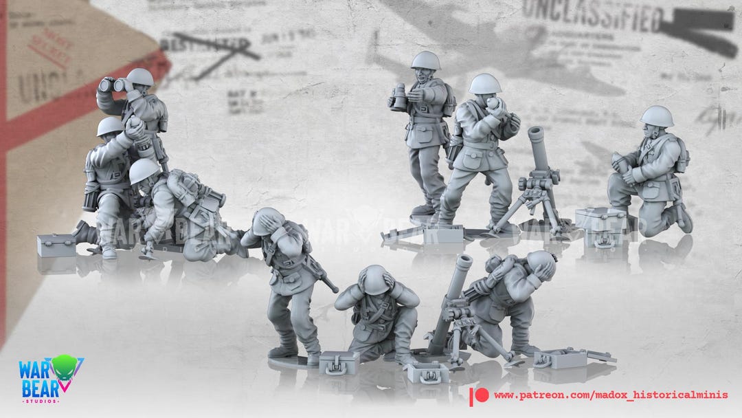 WW2 Poland Mortar Team A,B,C,D 1:72 & 28mm - Etsy