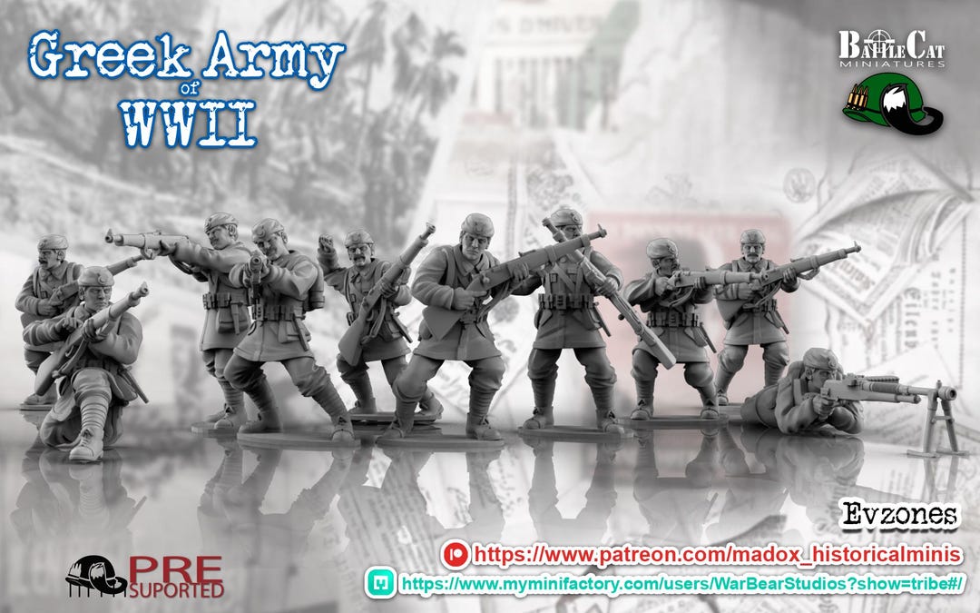 WW2 Greek Evzones 10 Models 1:72 & 28mm - Etsy