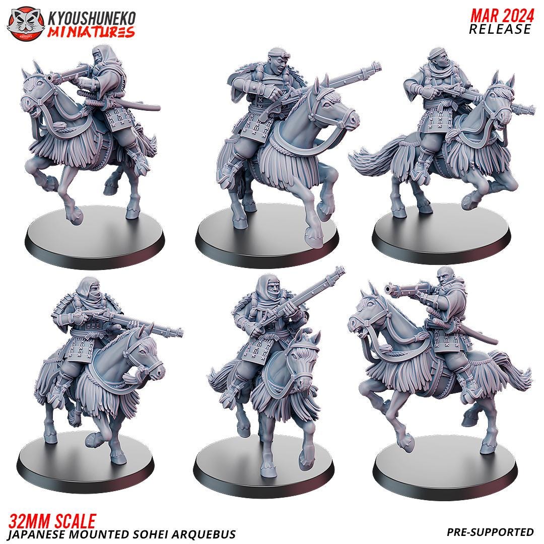 Japanese Cavalery Monks With Muskets 1.72 28mm 32 Mm - Etsy