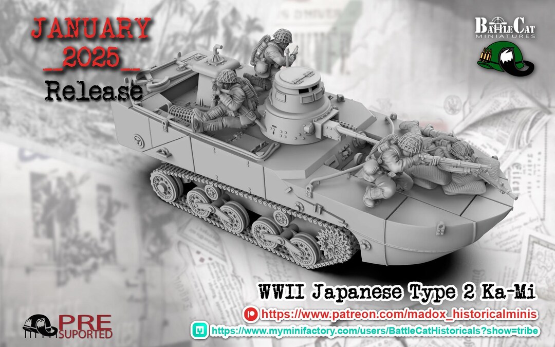 WW2 Japanese KA MI 2 Type 2 Tank With Crew 1:72 & 28mm - Etsy