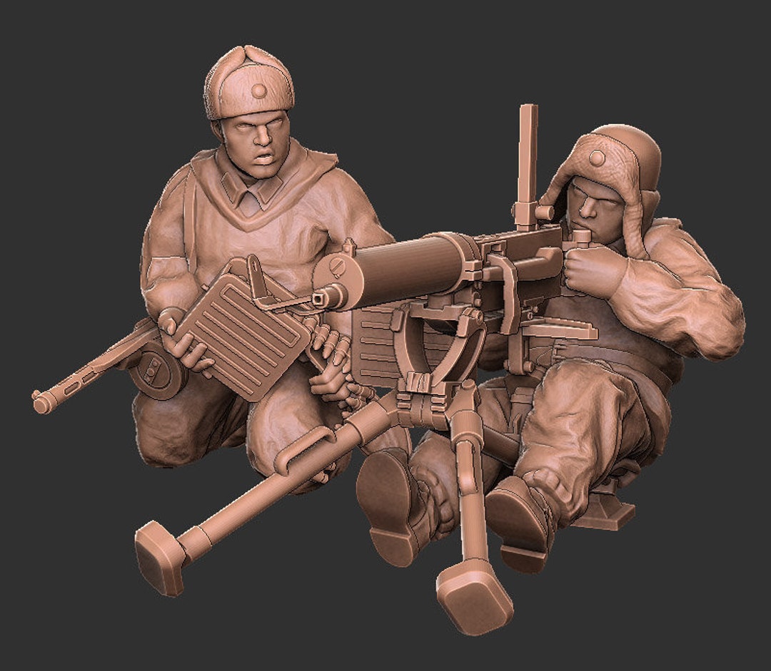 WW2 Finnland Army Maxim Mashine Gun Squad 28mm - Etsy