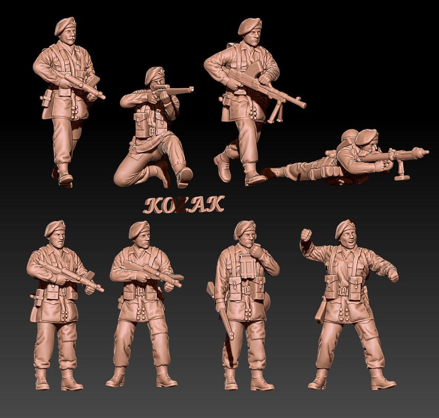 WW2 British Paratroopers in Berets Set 2 1:72 & 28mm - Etsy UK