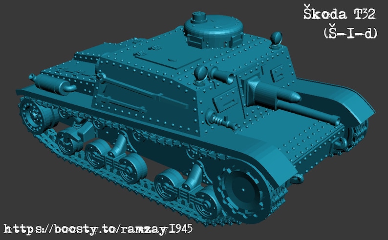 Ww2 Tank Skoda T32 S-i-d 15mm & 1:72 Scale - Etsy