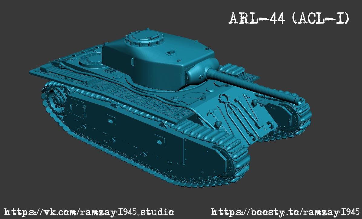 Ww2 Tank ARL-44 Acl1 15mm&1:72 1.48 1.35 Scale - Etsy