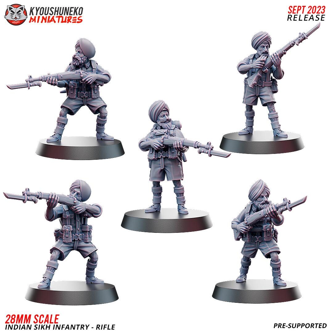 Ww2 India Sikh Infantery With Riffles 1.72 28mm 32mm - Etsy