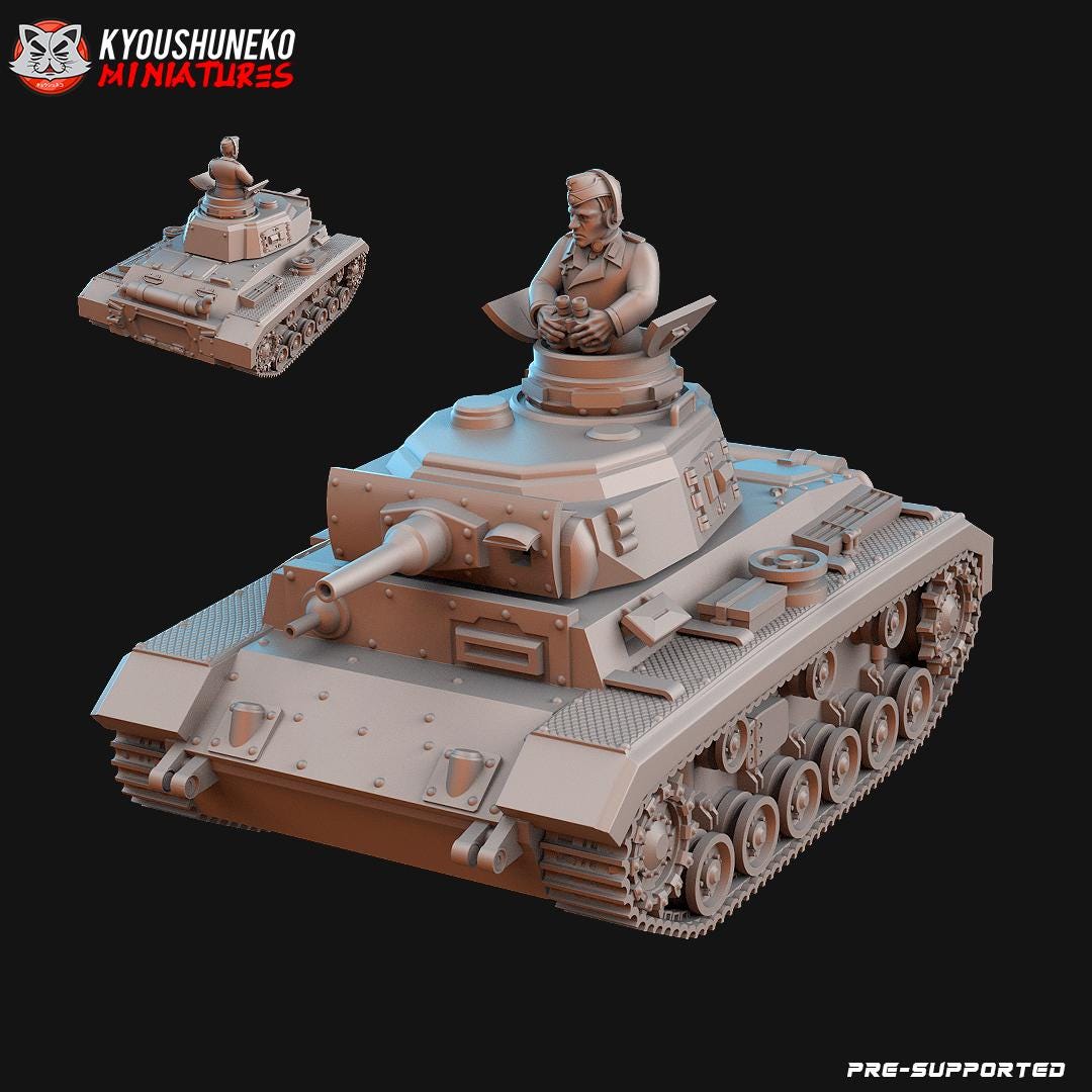 Ww2 Sci Fi German Panzer 3 Tank 1.72 28mm 32 Mm - Etsy