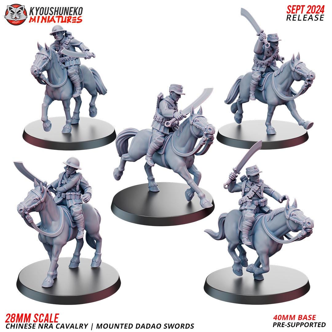 Ww2 China NRA Cavalery With Swords 1.72 28mm 32 Mm - Etsy