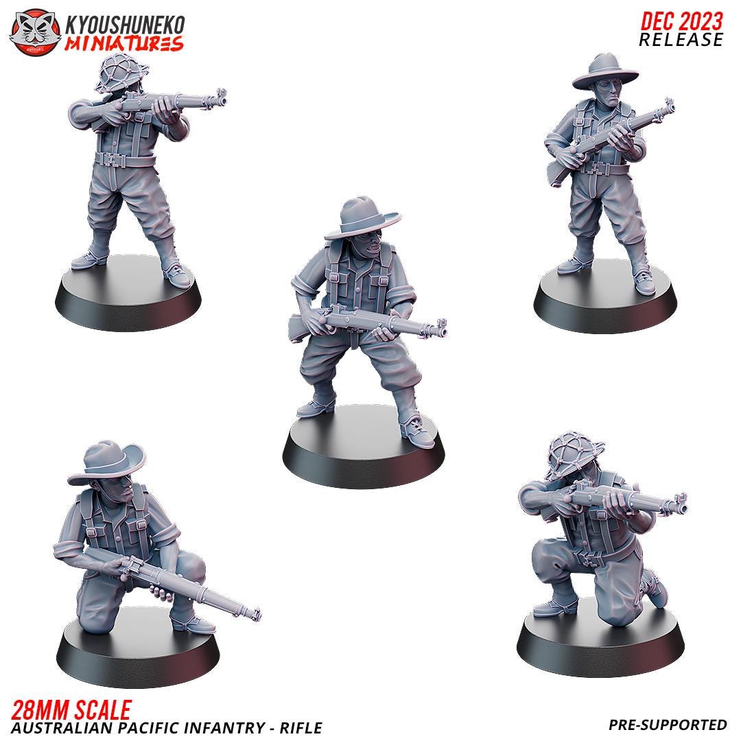Ww2 Australian Soldiers With Rifles 1.72 28mm 32mm - Etsy