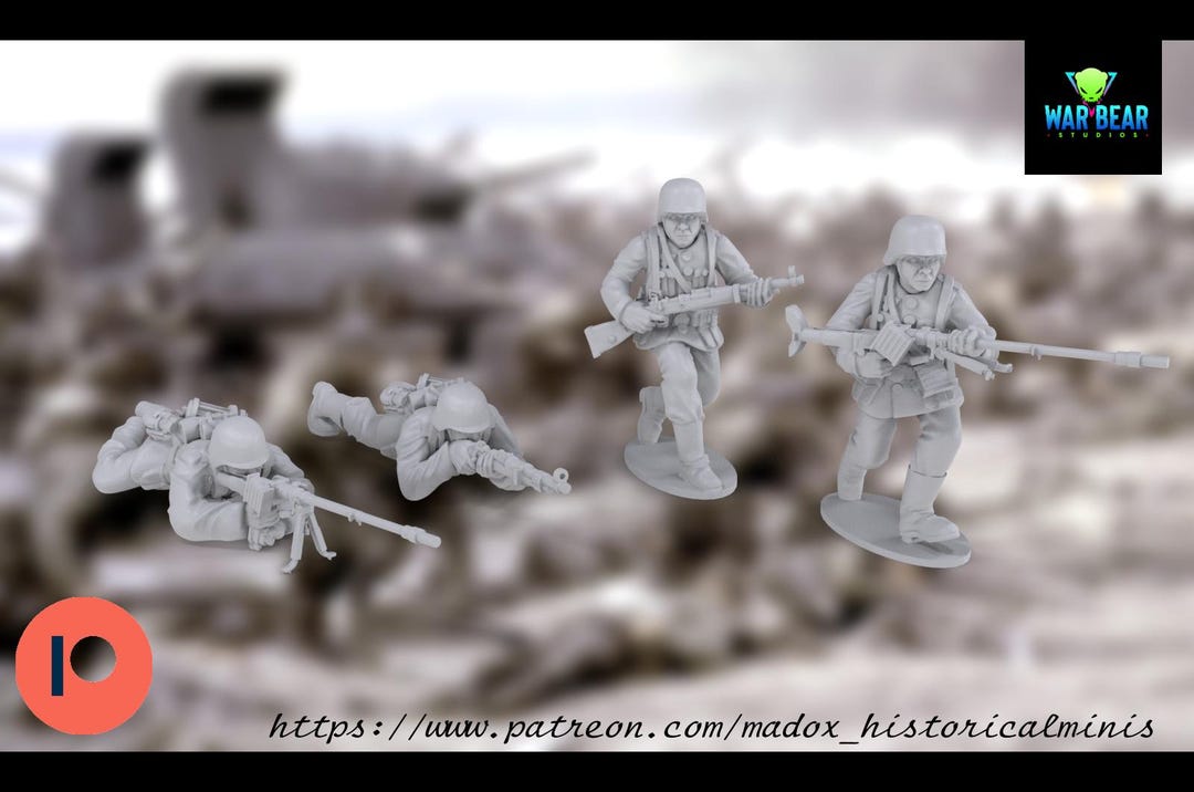 WW2 German Anti Rifle Team A,B 2 Models 1:72 & 28mm - Etsy