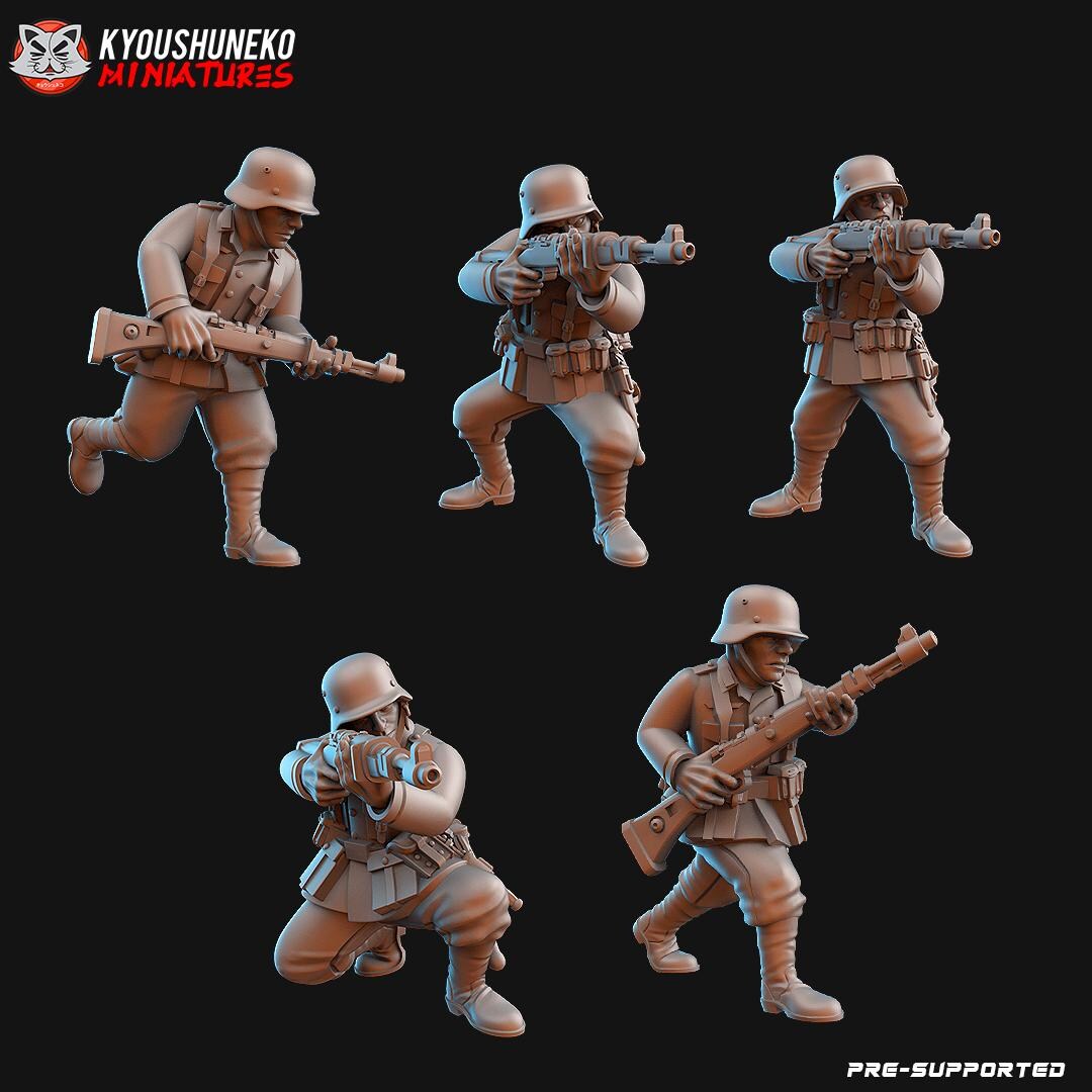 Sci Fi Ww2 German Riflemen 1.72 28mm 32mm - Etsy