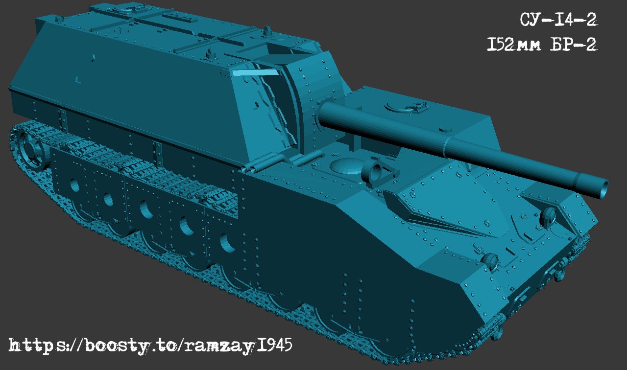 Ww2 Tank SU-14-2 152mm 15mm & 1:72 Scale - Etsy