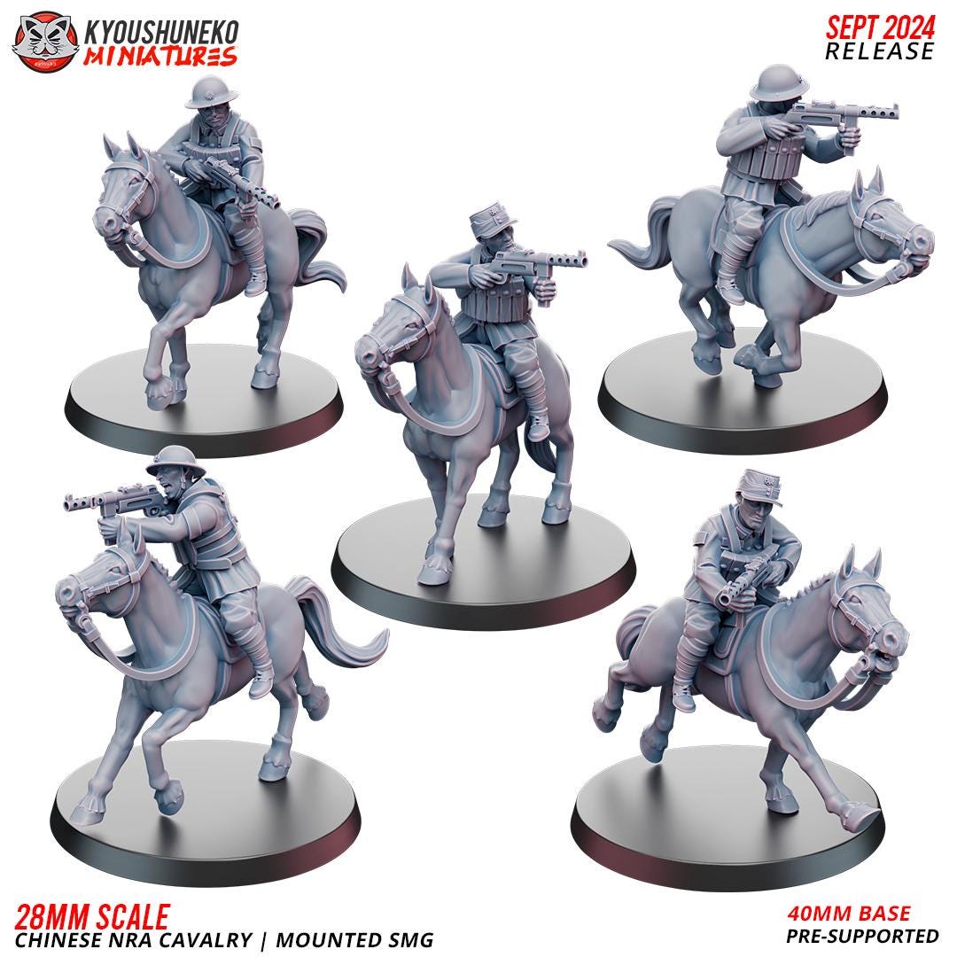 Ww2 China NRA Cavalery With SMG 1.72 28mm 32 Mm - Etsy