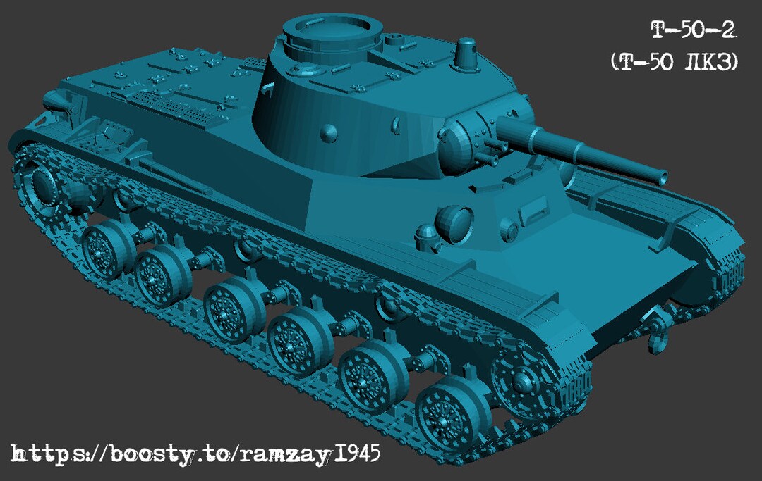 Ww2 Tank T-50-2 15mm & 1:72 Scale - Etsy