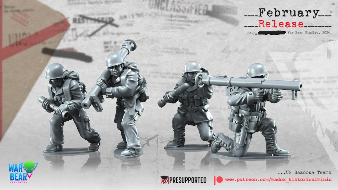 WW2 US Bazooka Team A,B 2 Models 1:72 & 28mm - Etsy