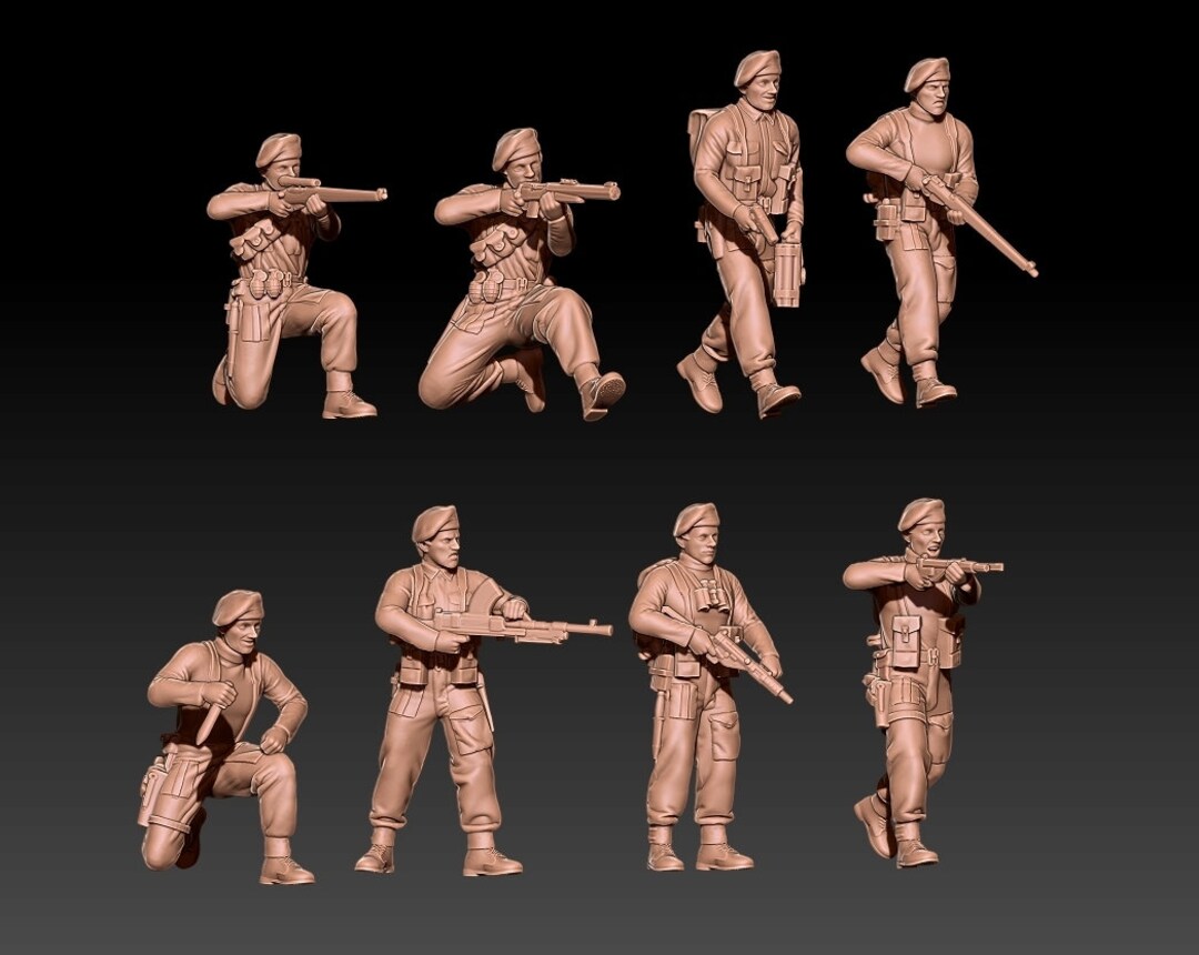 WW2 Britain Commandos in Berets Set 1 1:72 & 28mm - Etsy