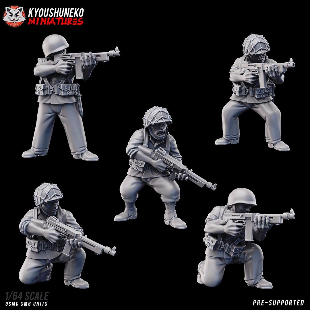 Sci Fi Ww2 Usmc SMG Soldiers 1.72 28mm 32mm - Etsy