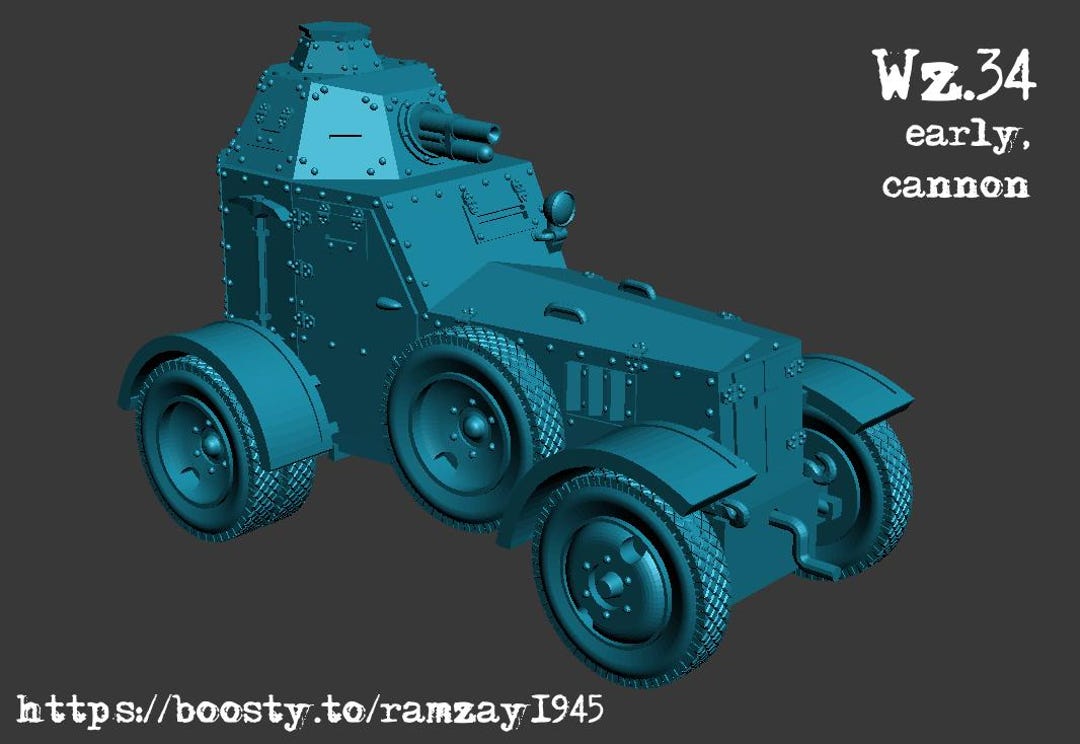 Ww2 Tank WZ34 With Mg or Frag Cannon 15mm & 1:72 Scale - Etsy