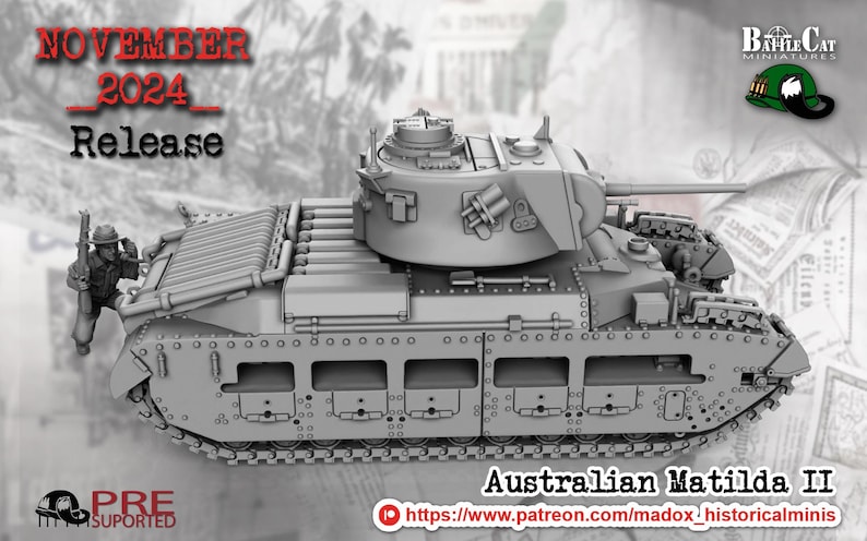 WW2 Australian Matilda Tank A,B 1:72 & 28mm - Etsy
