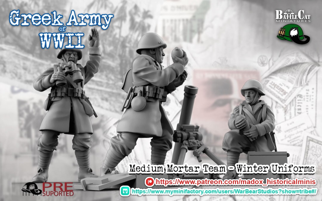 WW2 Greek Mortar Team 1:72 & 28mm - Etsy