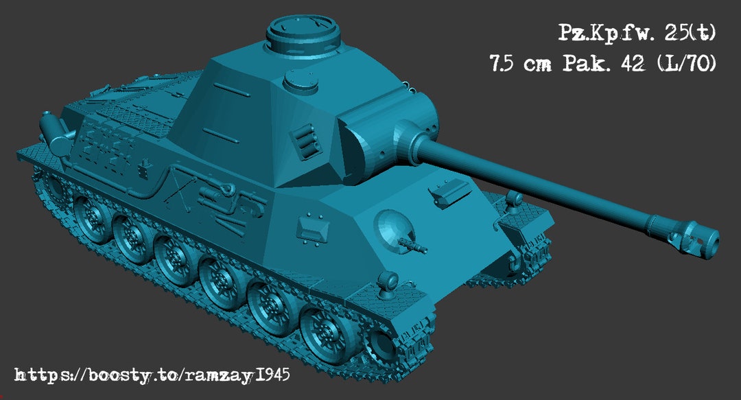 Ww2 Tank Skoda T25 Pz.25(t) Front 15mm & 1:72 Scale - Etsy