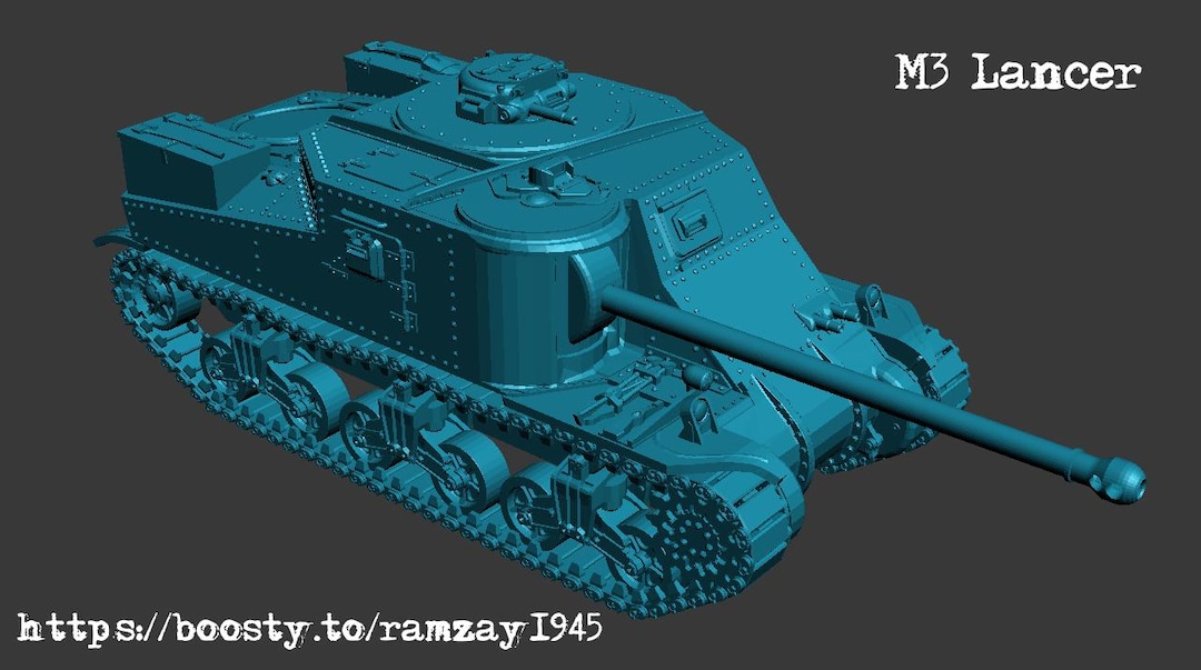 Ww2 Tank M3 Lancer 1:72 Scale - Etsy