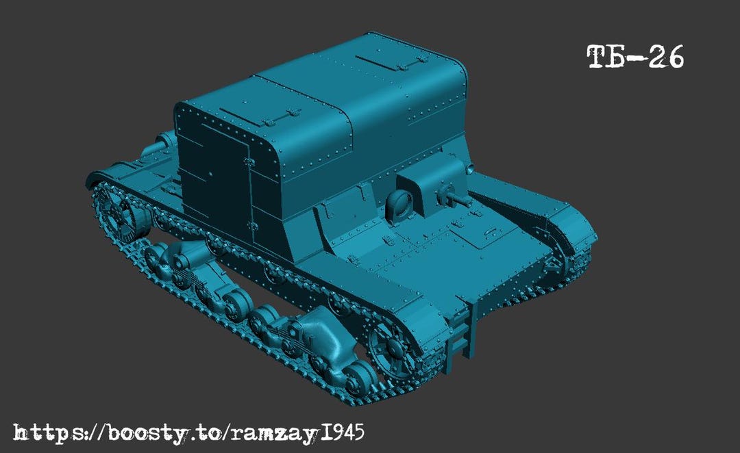 Ww2 Tank TB-26 15mm & 1:72 Scale - Etsy