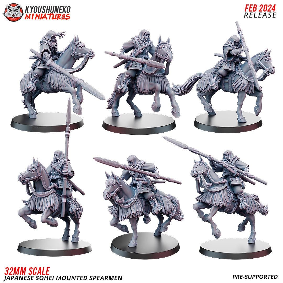 Japanese Cavalery Monks With Spears 1.72 28mm 32 Mm - Etsy