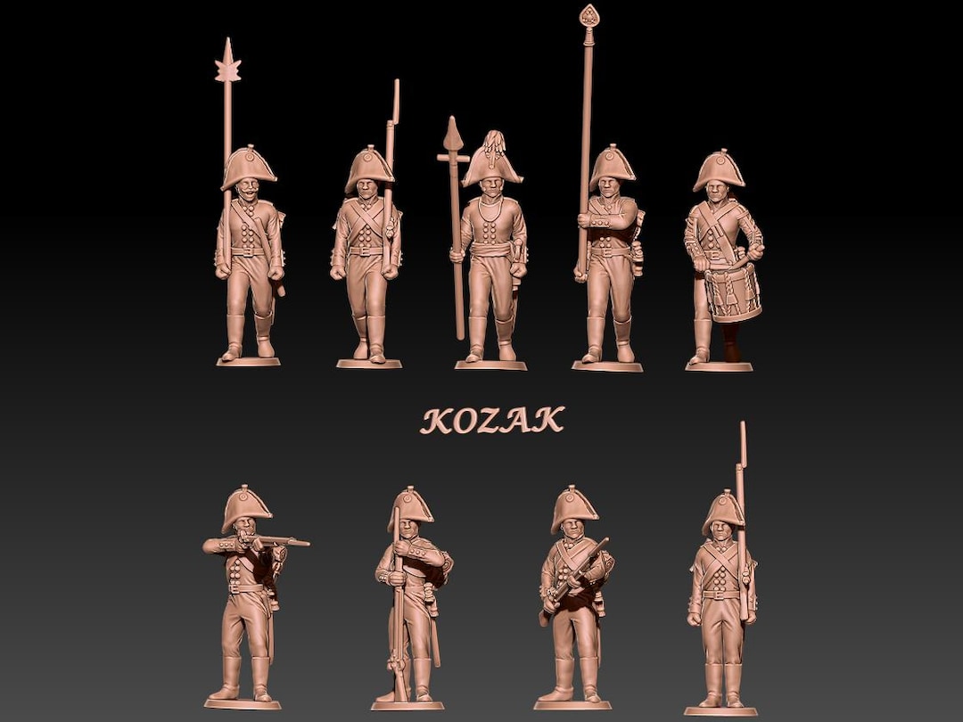Napoleonic Russian Empire Musketeers in Bicorne 1805-07 Set 2 1:72 ...
