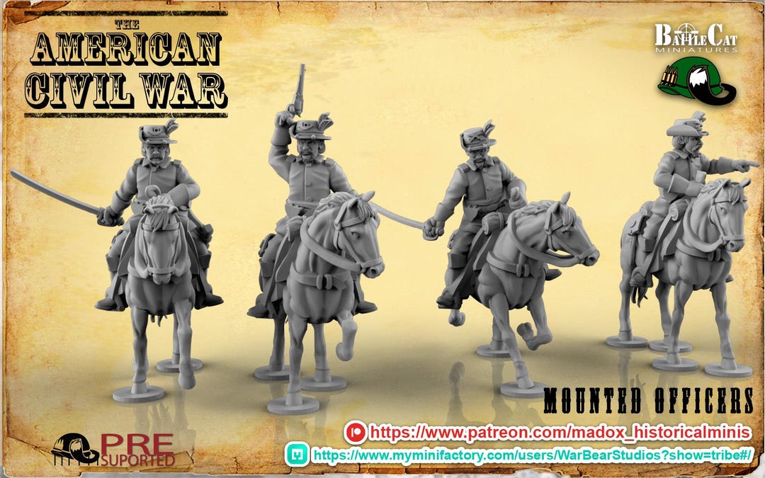 ACW Union Officers Mounted 28mm - Etsy