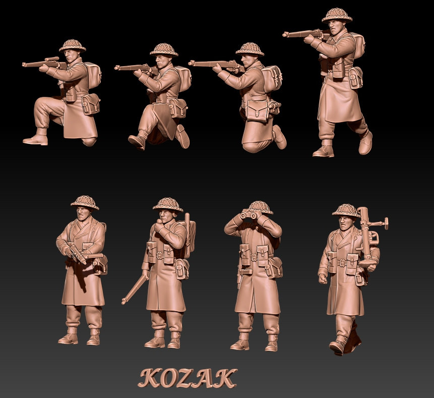 WW2 British Infantry Winter Uniform Set 1 1:72 & 28mm - Etsy UK