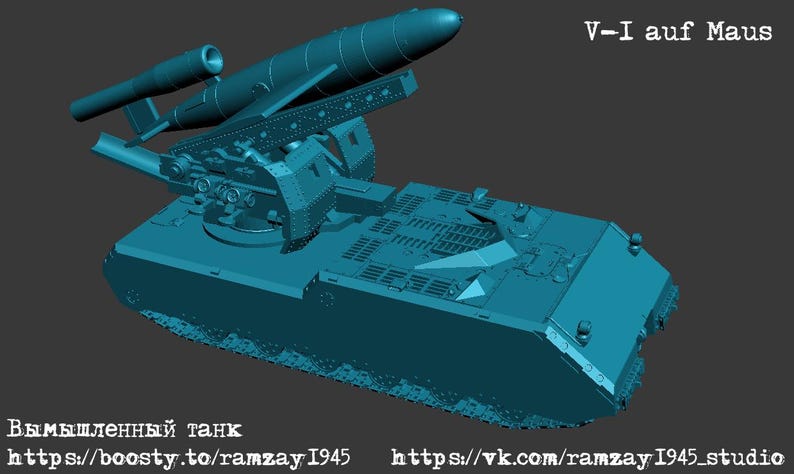 Ww2 Maus With Rocket Launchers 15mm & 1:72 Scale - Etsy