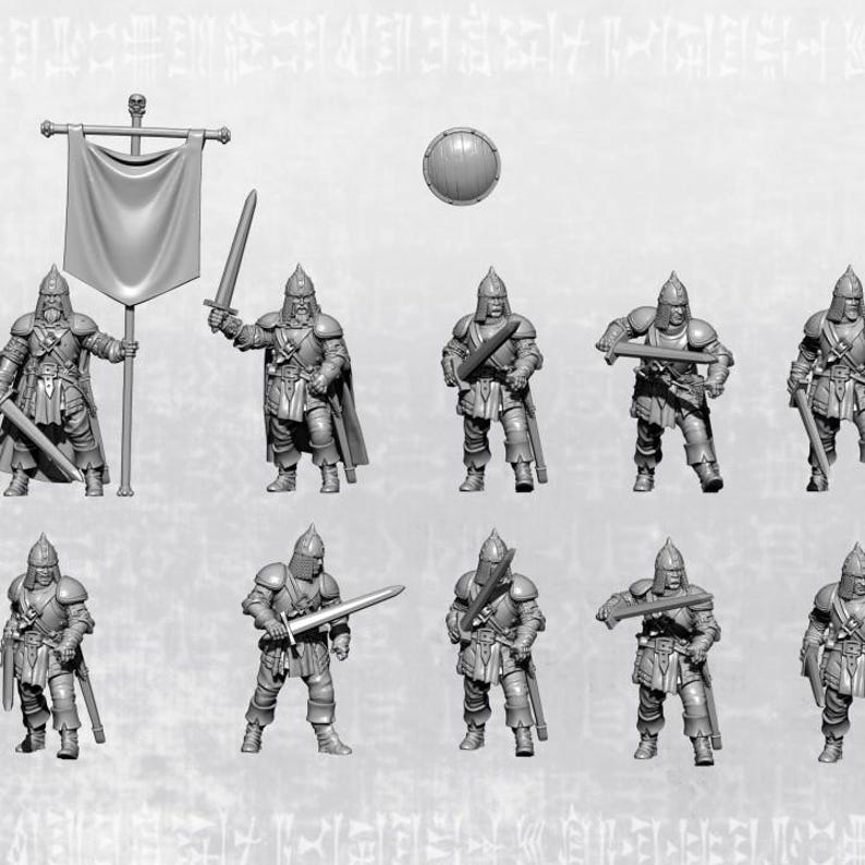 Medievel Reinhardt Infantery With Swords 1.72 28mm 32mm - Etsy