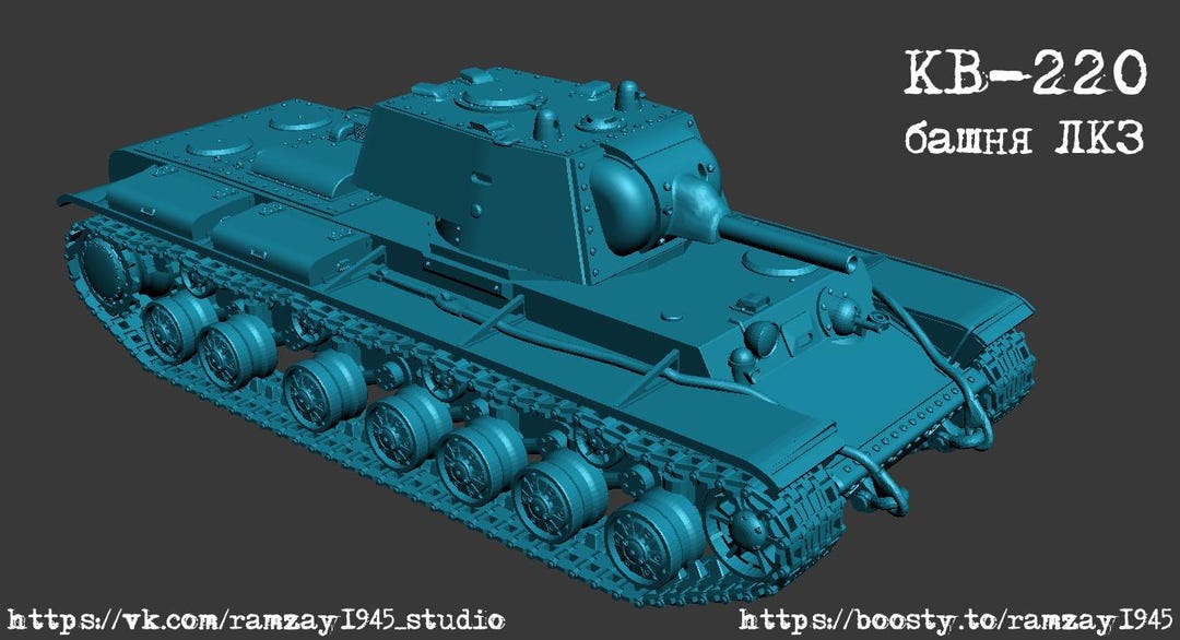 Ww2 Tank Kv-220 Lkz 15mm & 1:72 Scale - Etsy