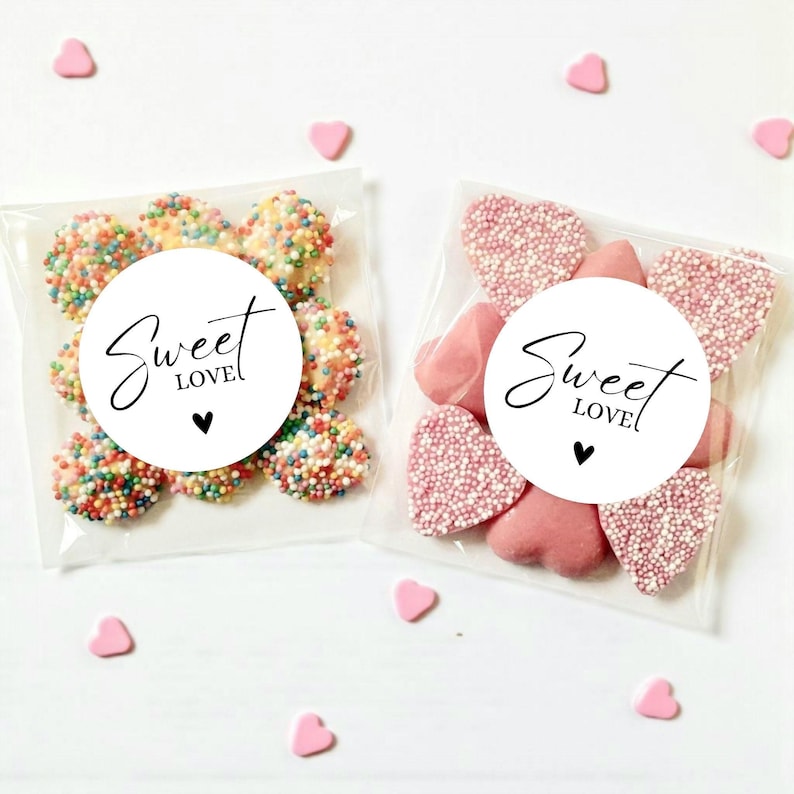 Wedding Favour Lolly Bags - Sweet Love Stickers - Treat Bags - Etsy ...