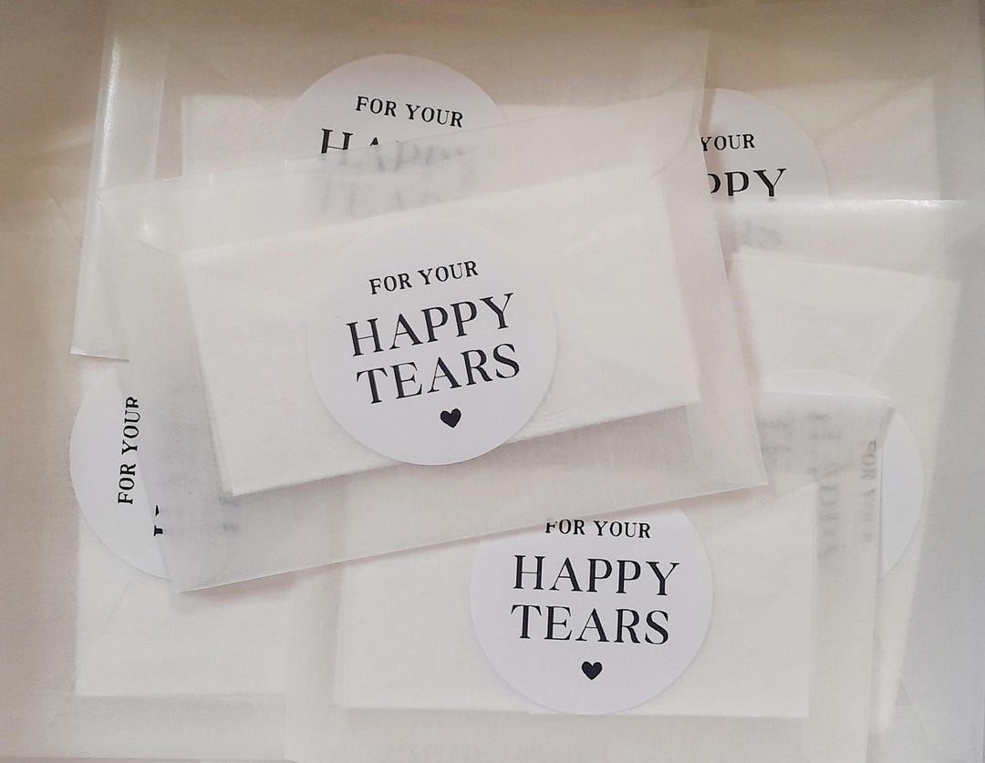 Happy Tears Wedding Tissues Bags & Stickers | 100% Biodegradable ...