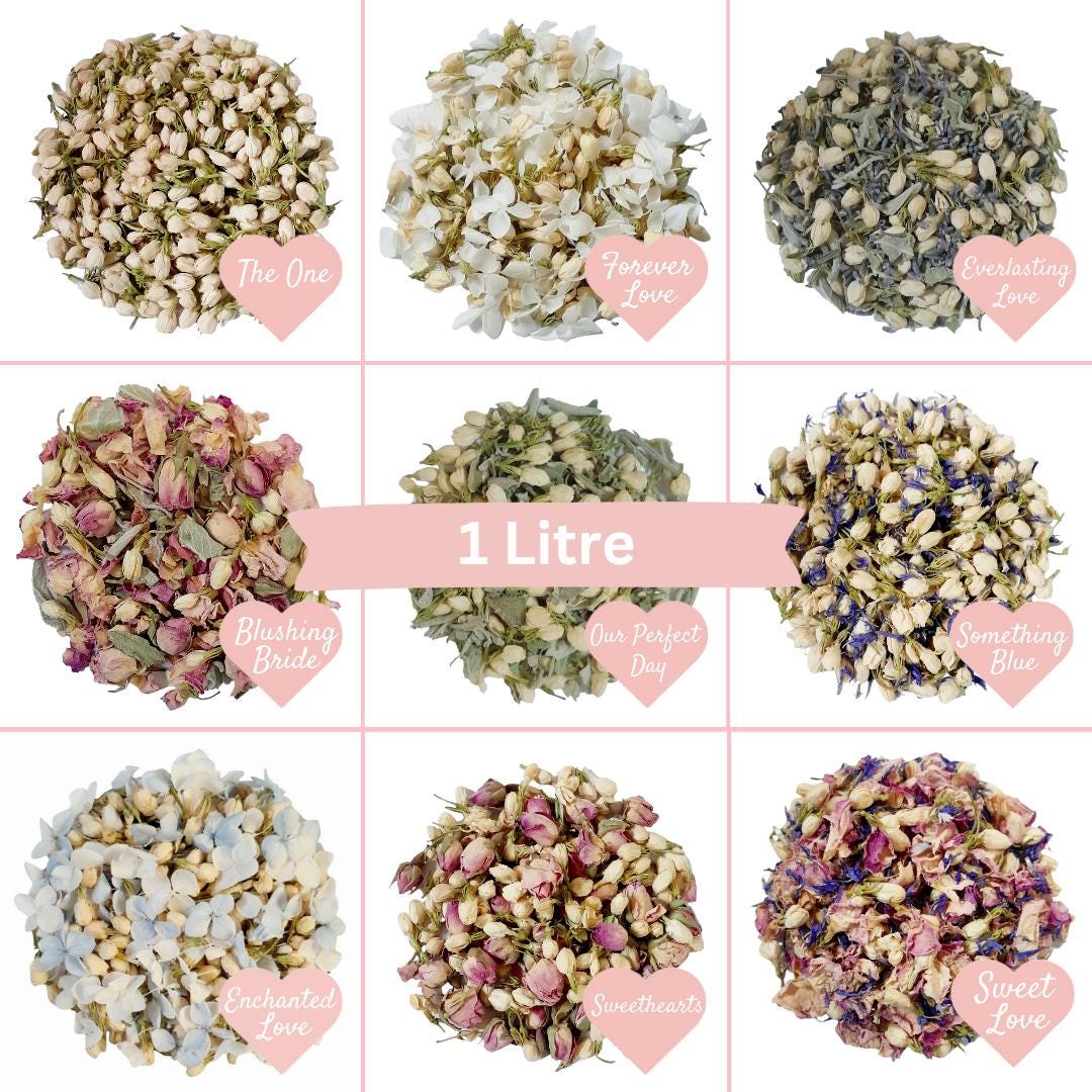 Biodegradable Wedding Confetti - Real Dried Flower Petals, 1 Litre ...