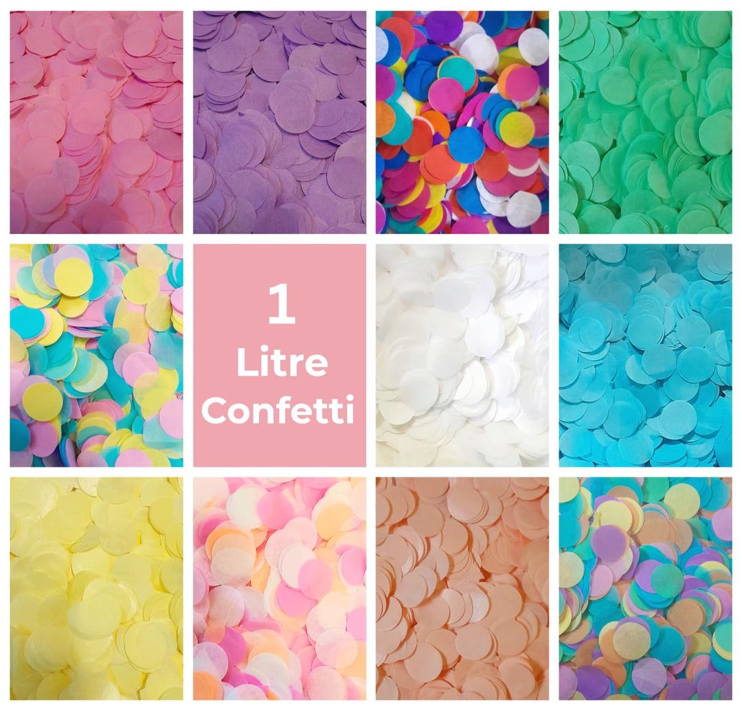 1 Litre Biodegradable Wedding Confetti | Tissue Paper Confetti Circles ...