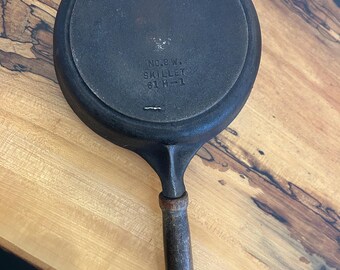 RARE Griswold 727 LBL Wood Handle Cast Iron Skillet No.9 HTF - Etsy
