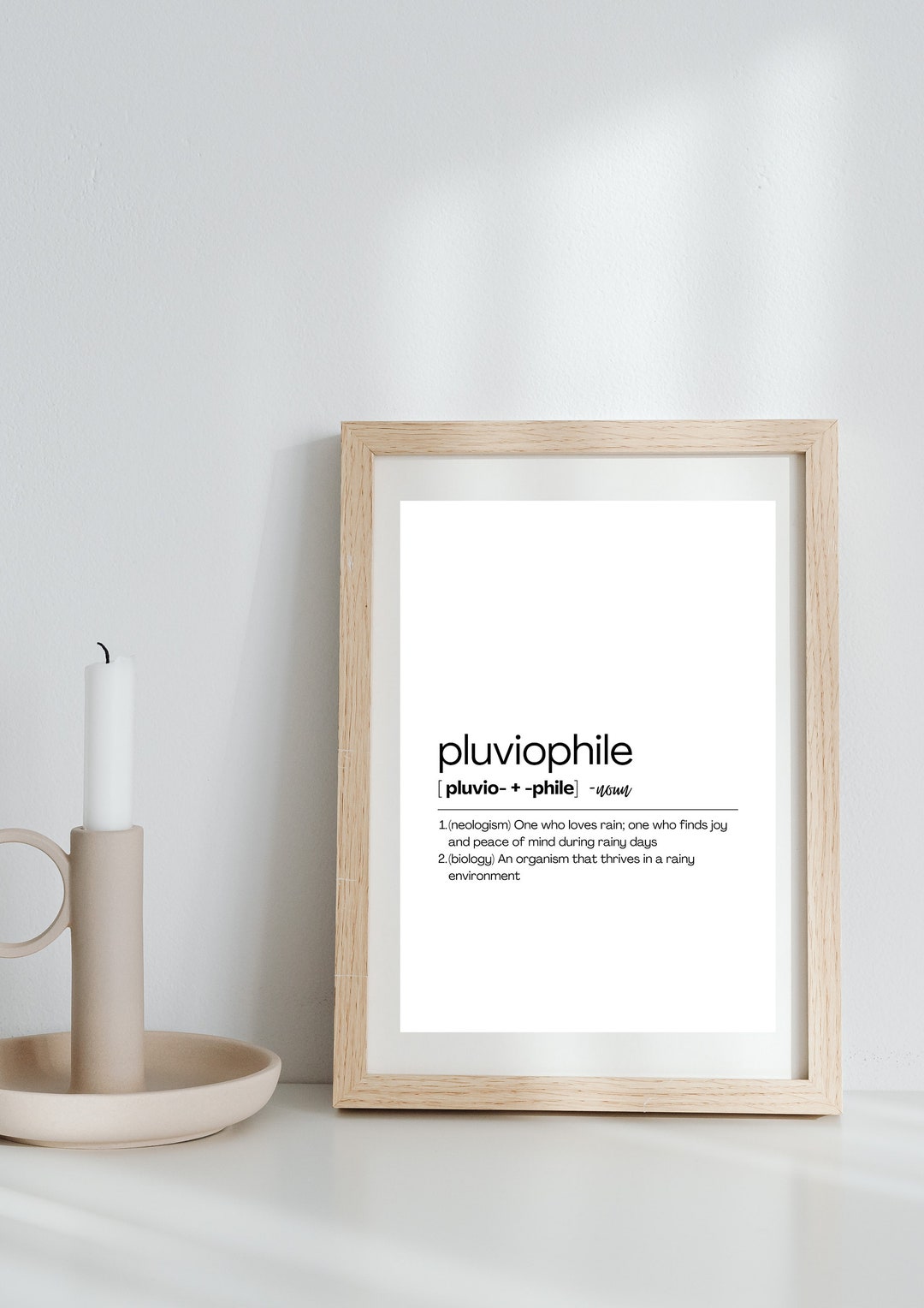 Pluviophile Definition Print | Cozy Home Decor for Introvert | Quote ...