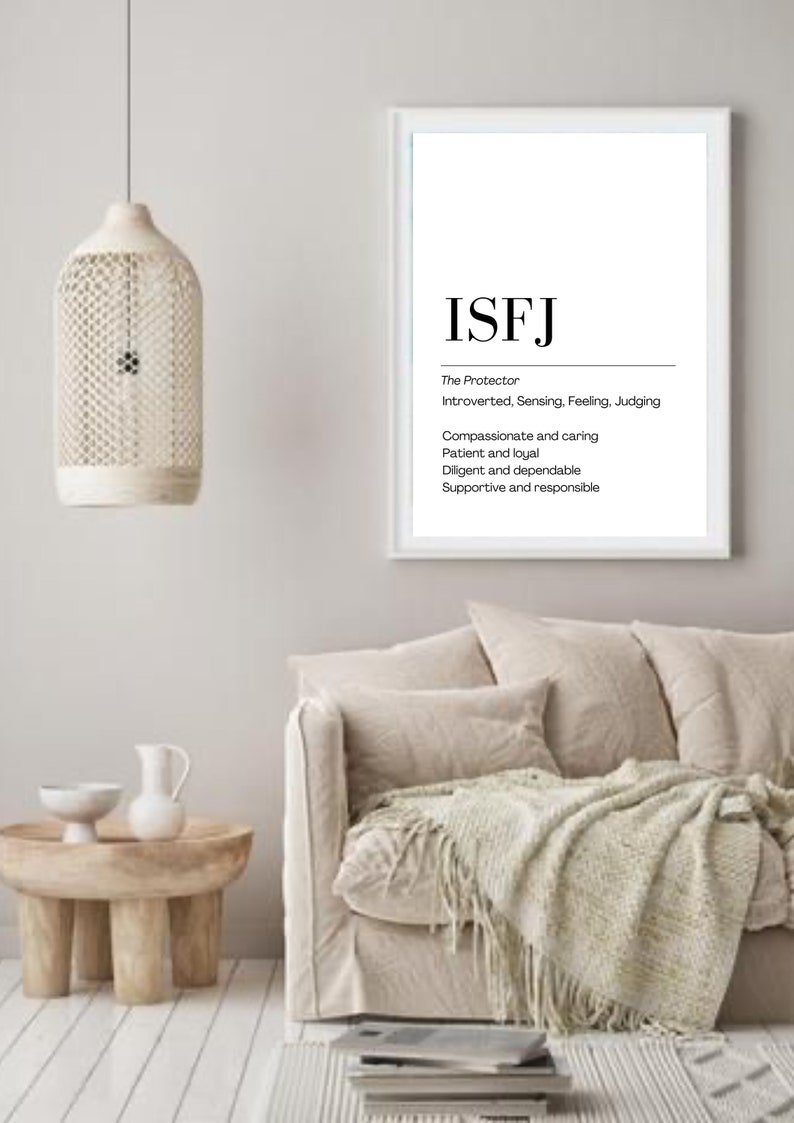 ISFJ Wall Art: Compassionate, Patient, Diligent | Minimalist Print ...