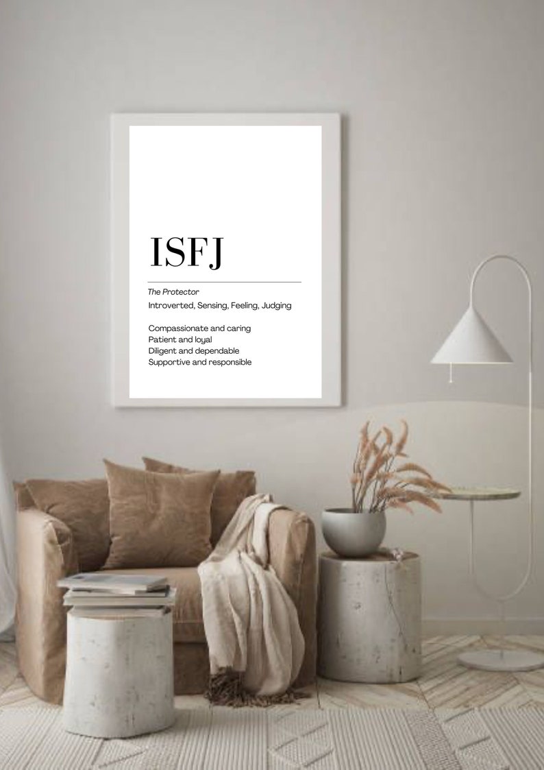 ISFJ Wall Art: Compassionate, Patient, Diligent | Minimalist Print ...