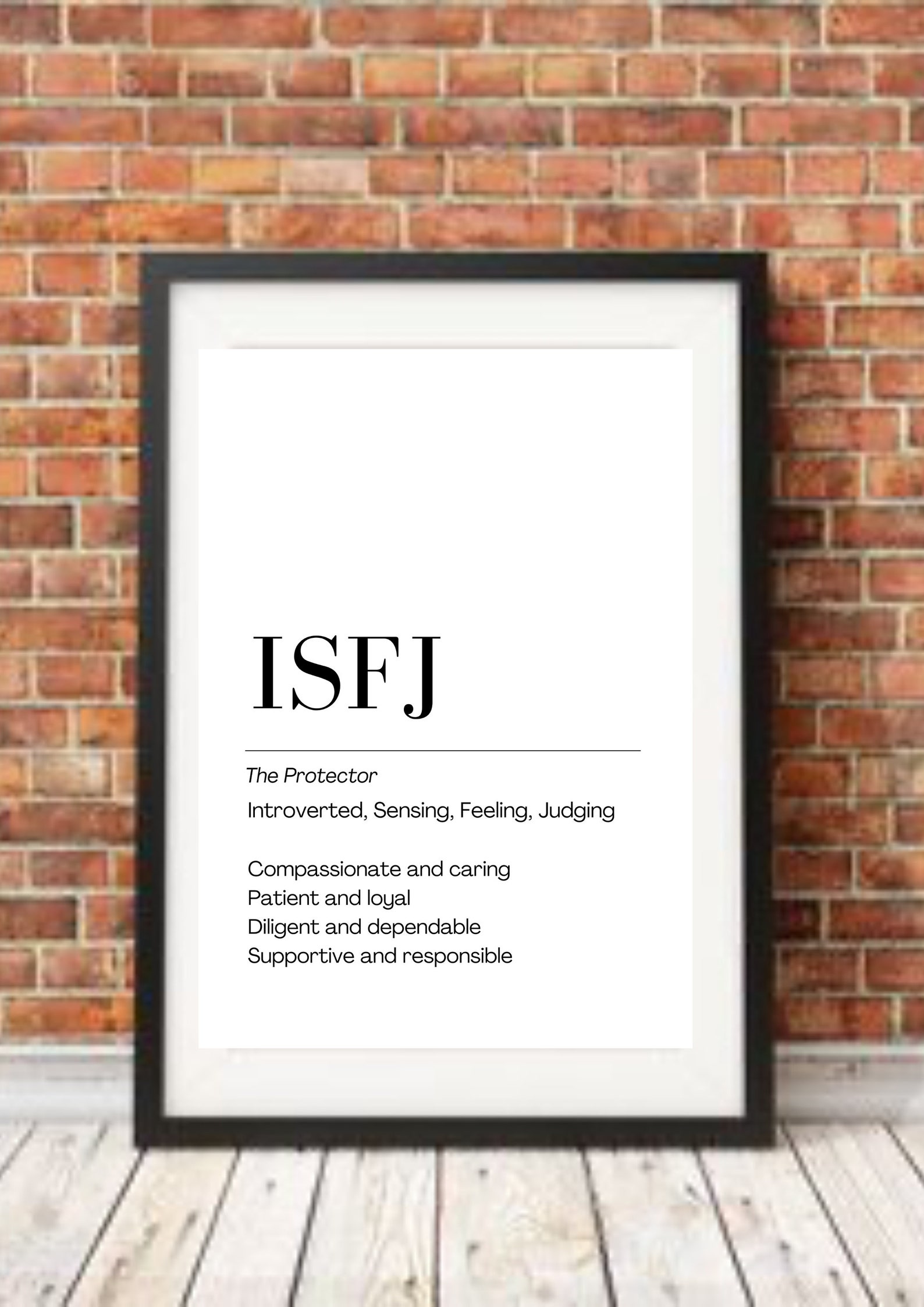 ISFJ Wall Art: Compassionate, Patient, Diligent | Minimalist Print ...